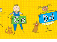 Stick Kids Alphabet Border